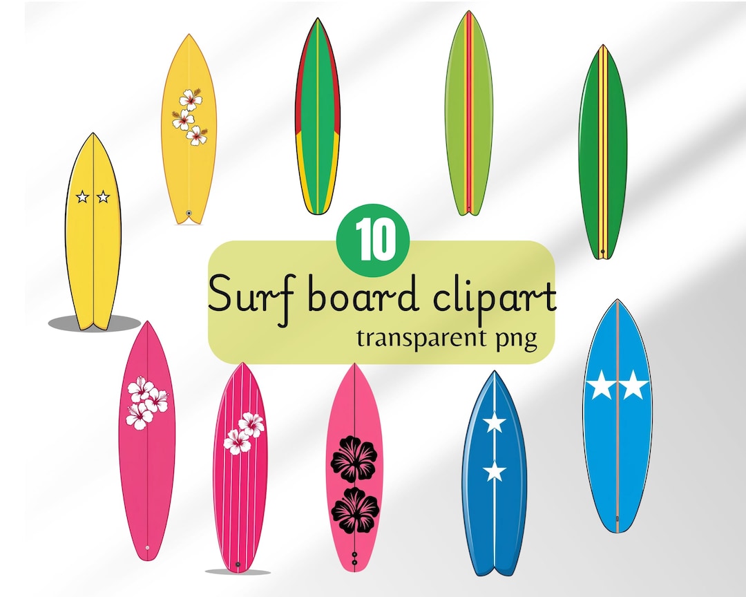 Surfboard Clipart Watercolor Surfboard Digital Sticker Surfboard Png ...