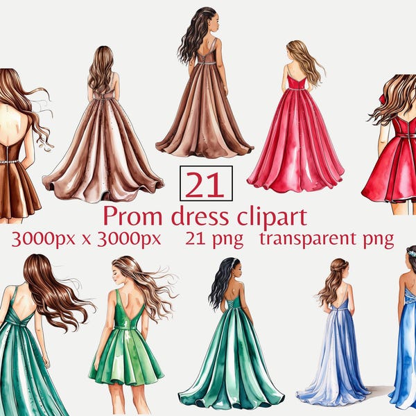 Prom Dresses Clipart - Etsy UK