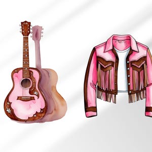 Pink Cowgirl Clipart Girly Country Digital Sticker Western Pink Clipart ...