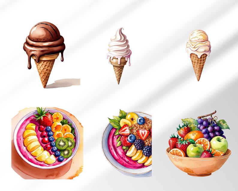 Food Clipart Watercolor Food Clipart Bundle Watercolor Fruits Clipart ...