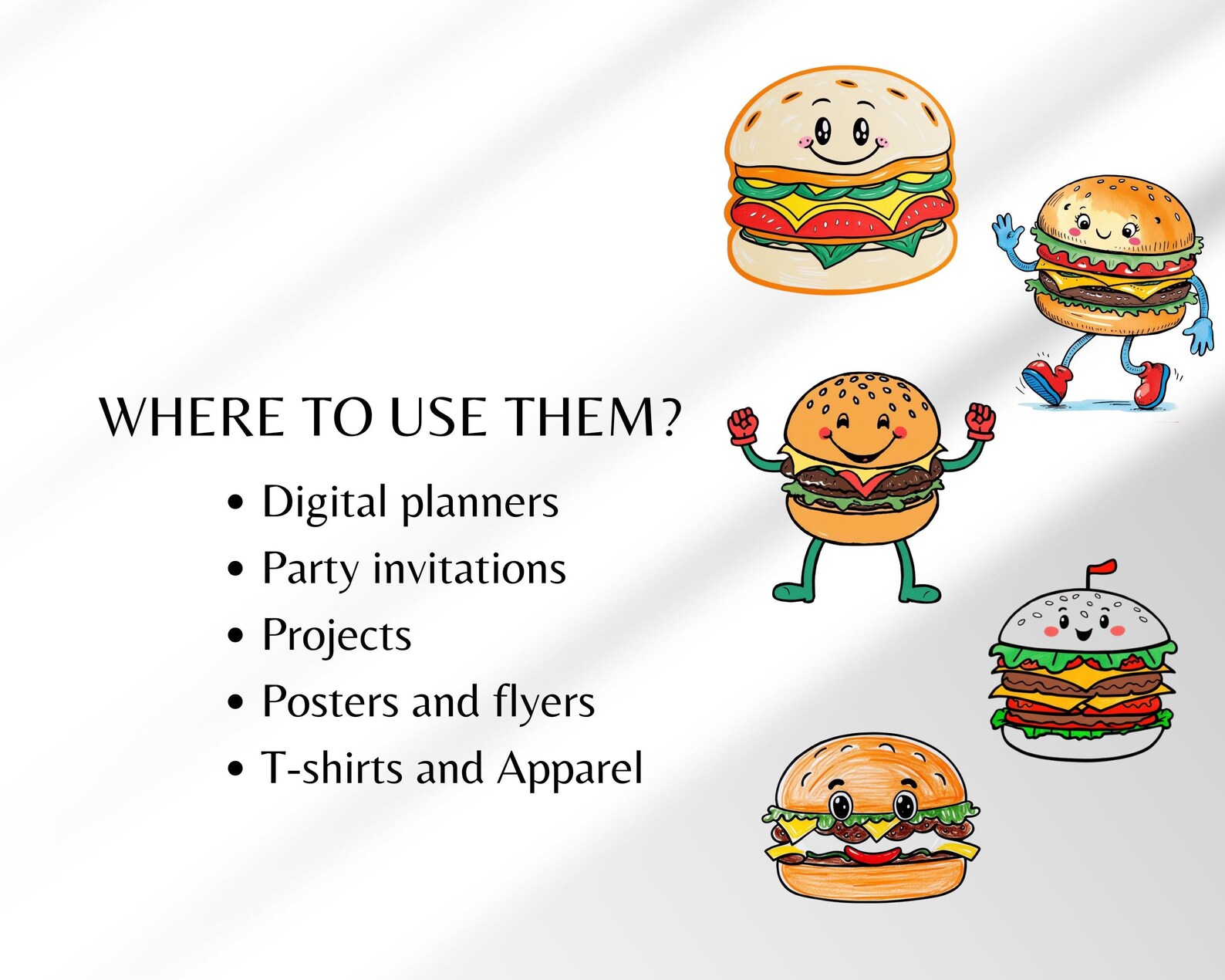 Food Clipart Funny Fast Food Clipart Silly Food Clipart Whimsical Food ...