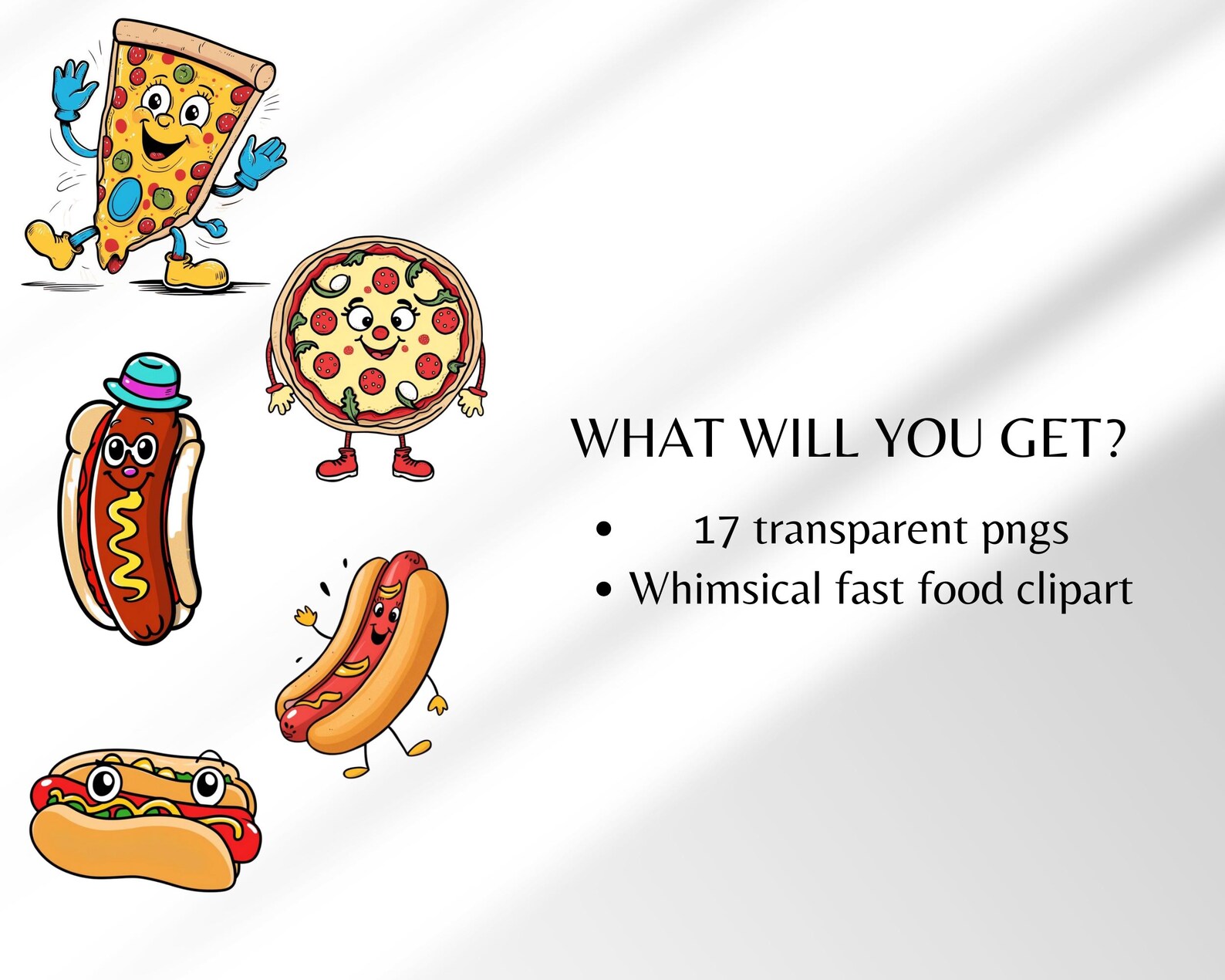 Food Clipart Funny Fast Food Clipart Silly Food Clipart Whimsical Food ...