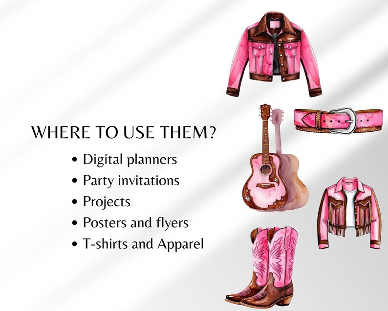 Pink Cowgirl Clipart Girly Country Digital Sticker Western Pink Clipart ...