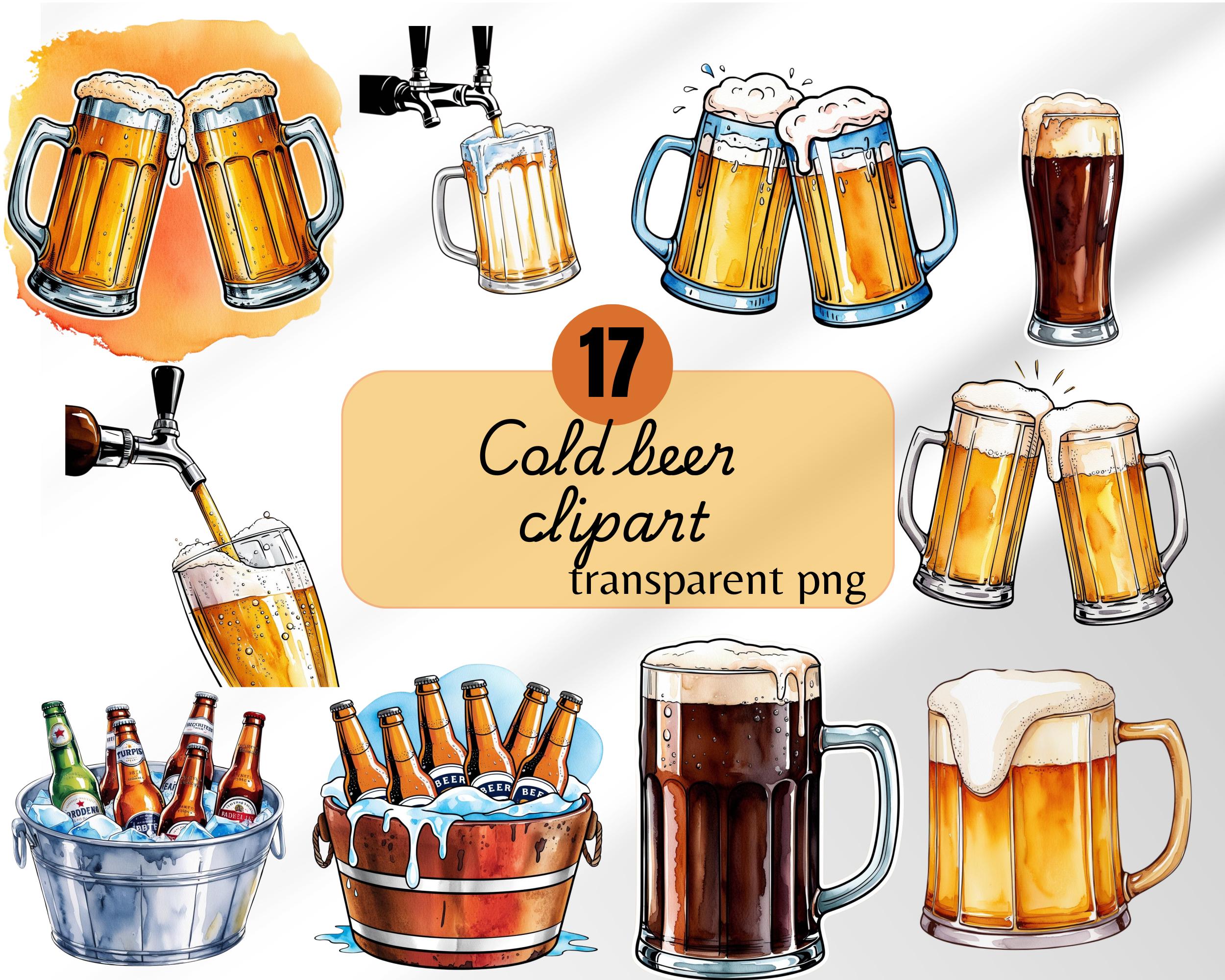 Watercolor Beer Clipart Cold Beer Clipart Beer Mug Png Draft Beer ...