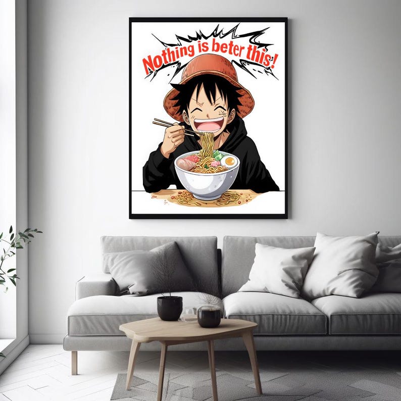 Chibi Illustration of Monkey D. Luffy Enjoying Ramen - Fun Digital ...