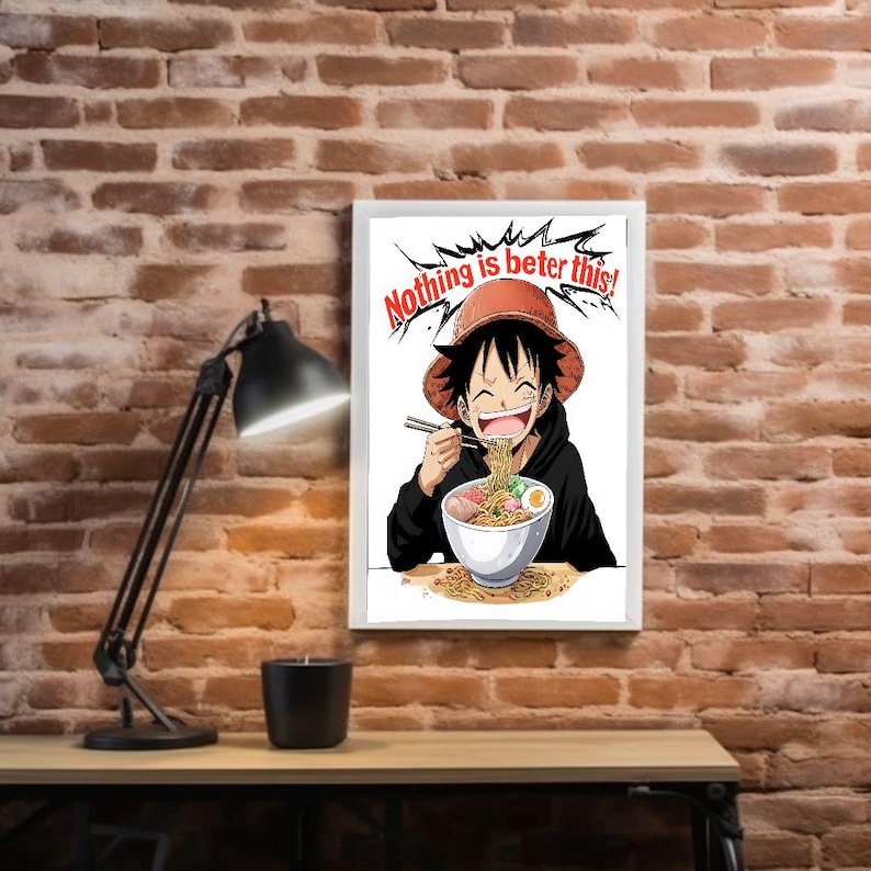 Chibi Illustration of Monkey D. Luffy Enjoying Ramen - Fun Digital ...