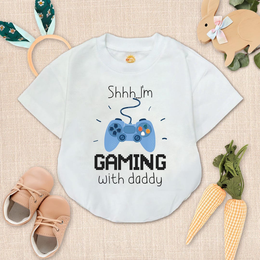 Baby Gamer Outfit, Shhh I'm Gaming With Daddy, Funny Bodysuit for Gamer ...