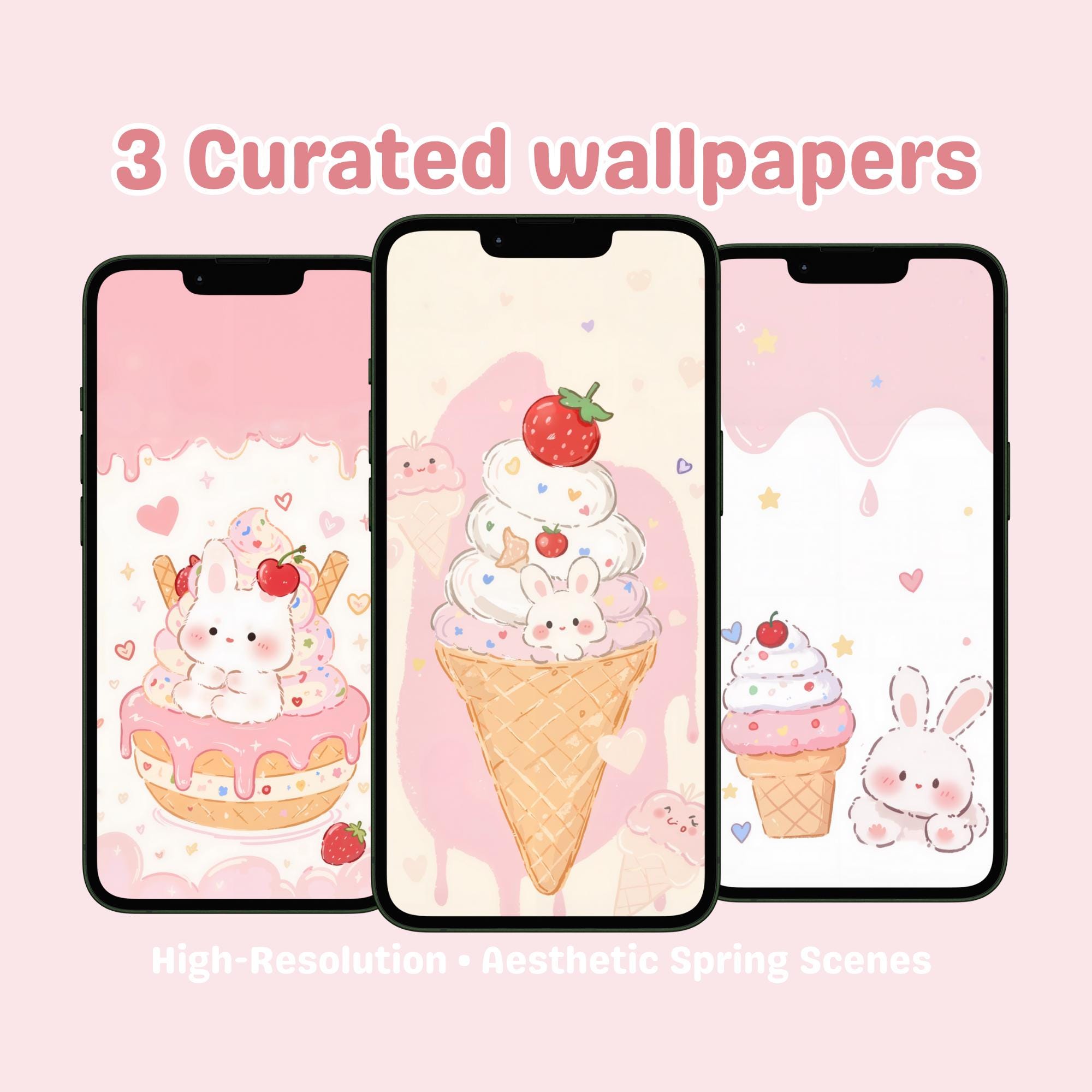 Ice Cream Bunny Ios Theme – Cute Pastel Wallpapers + App Icons ...