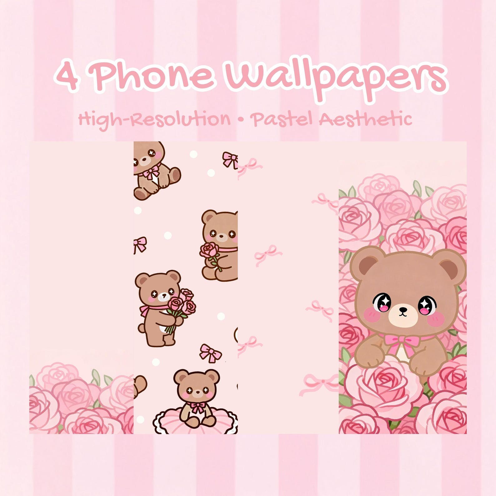 Rosy Bearbelle Valentine App Icons for Ios & Android | Cute Pink Teddy ...