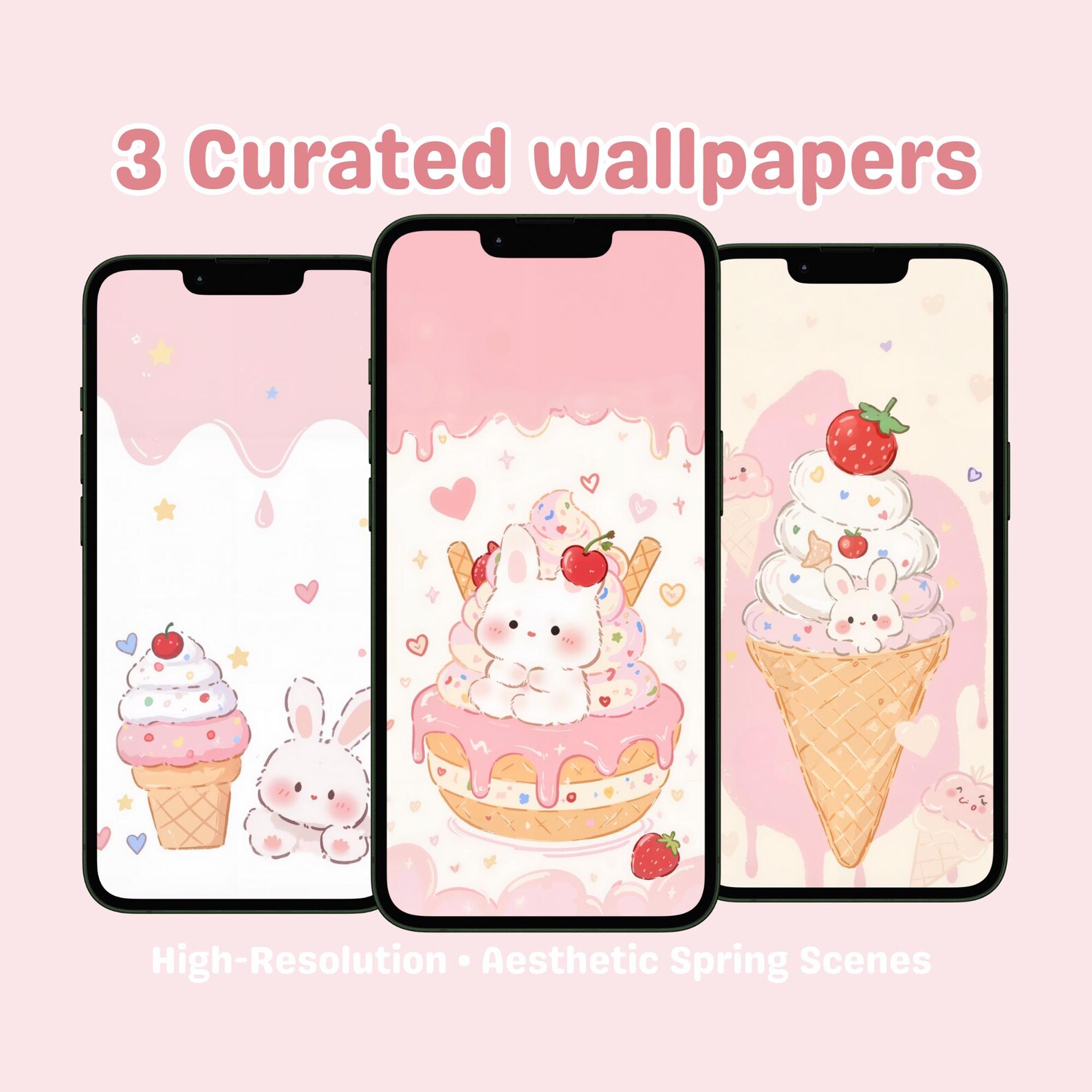Ice Cream Bunny Ios Theme – Cute Pastel Wallpapers + App Icons ...