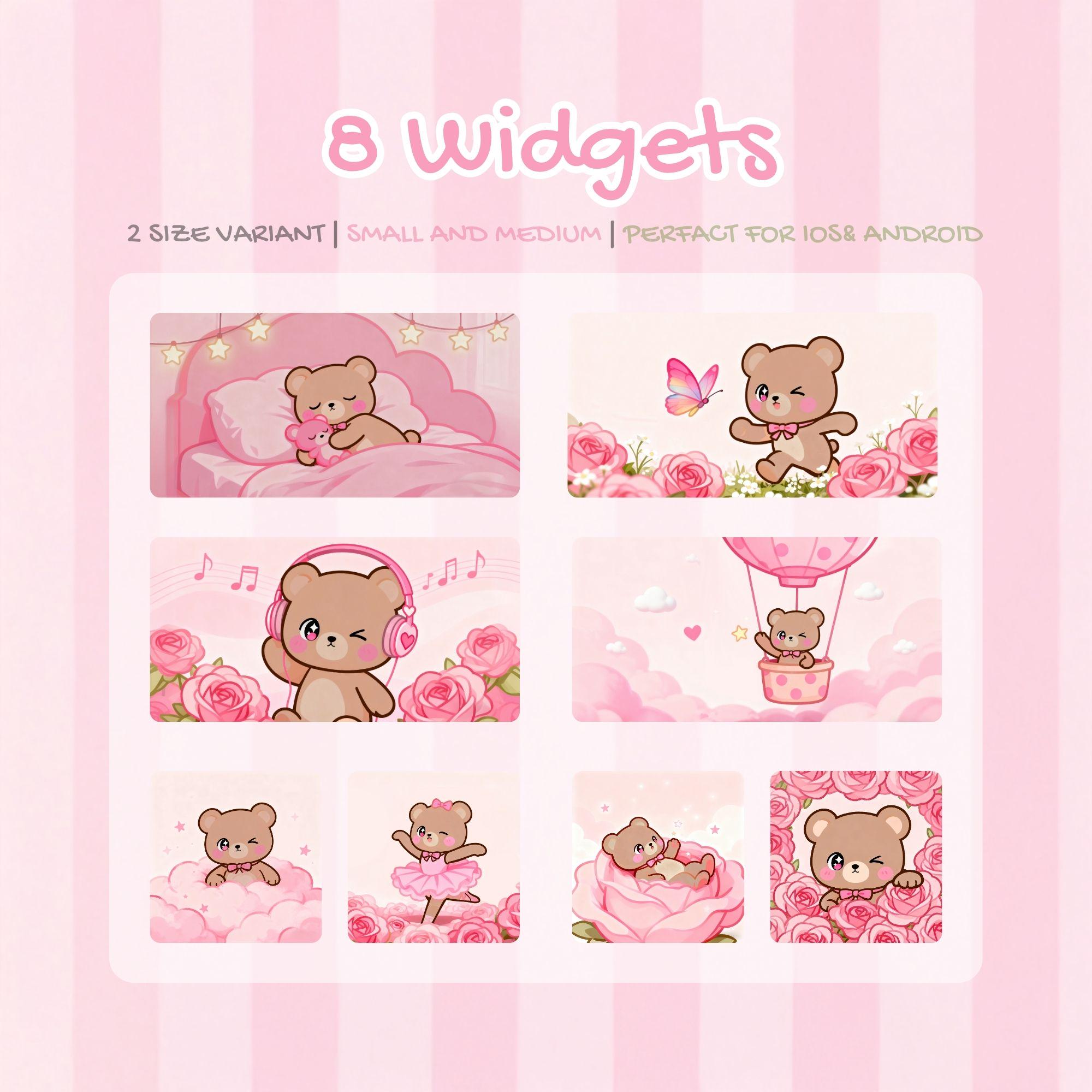 Rosy Bearbelle Valentine App Icons for Ios & Android | Cute Pink Teddy ...