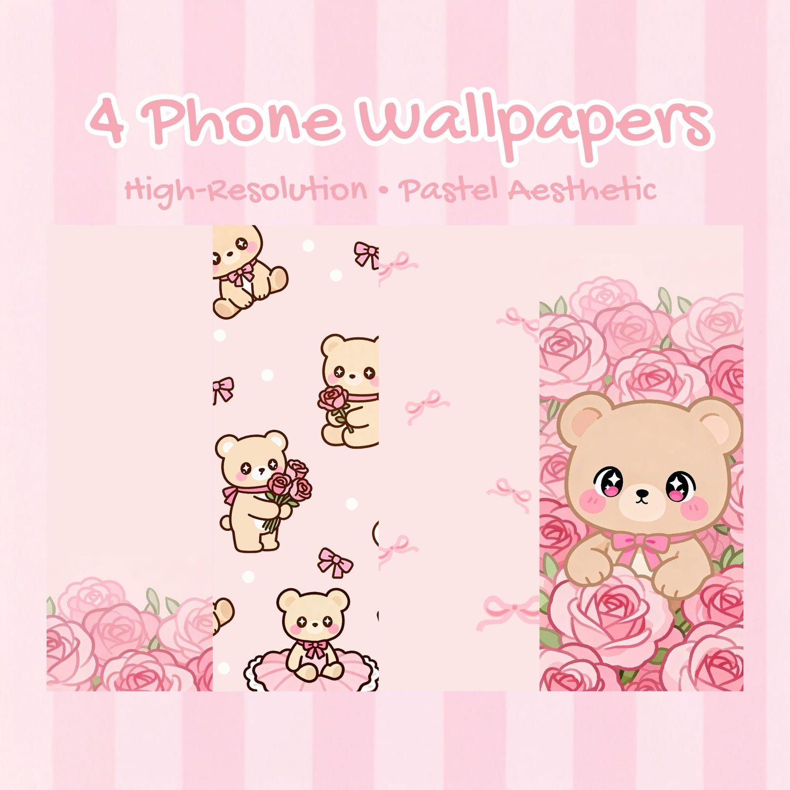 Rosy Bearbelle Valentine App Icons for Ios & Android | Cute Pink Teddy ...