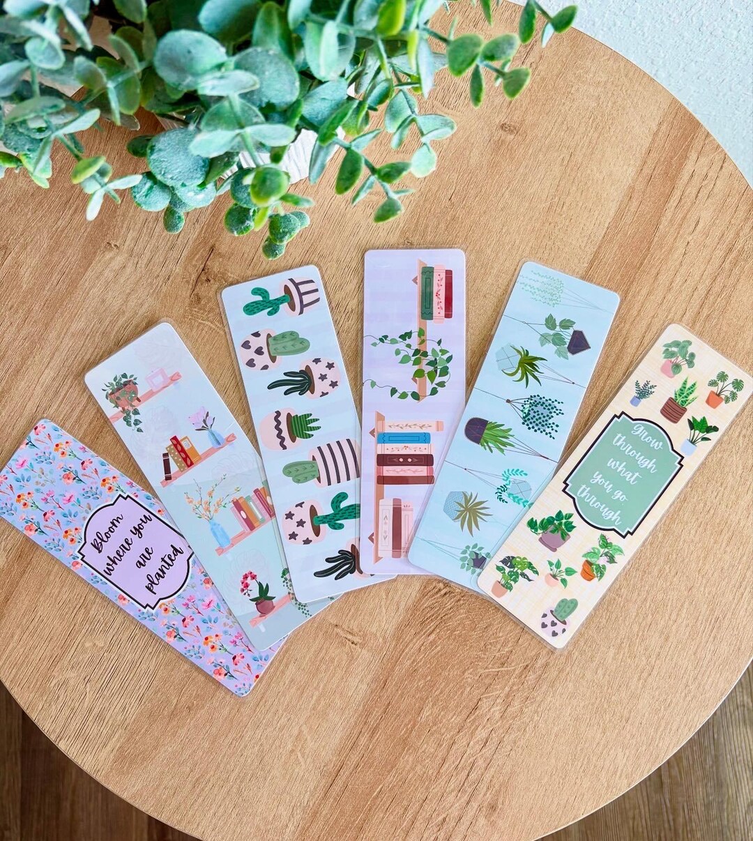 Plant Laminated Bookmarks | Cardstock Bookmarks | Cute Bookmark | Plant ...