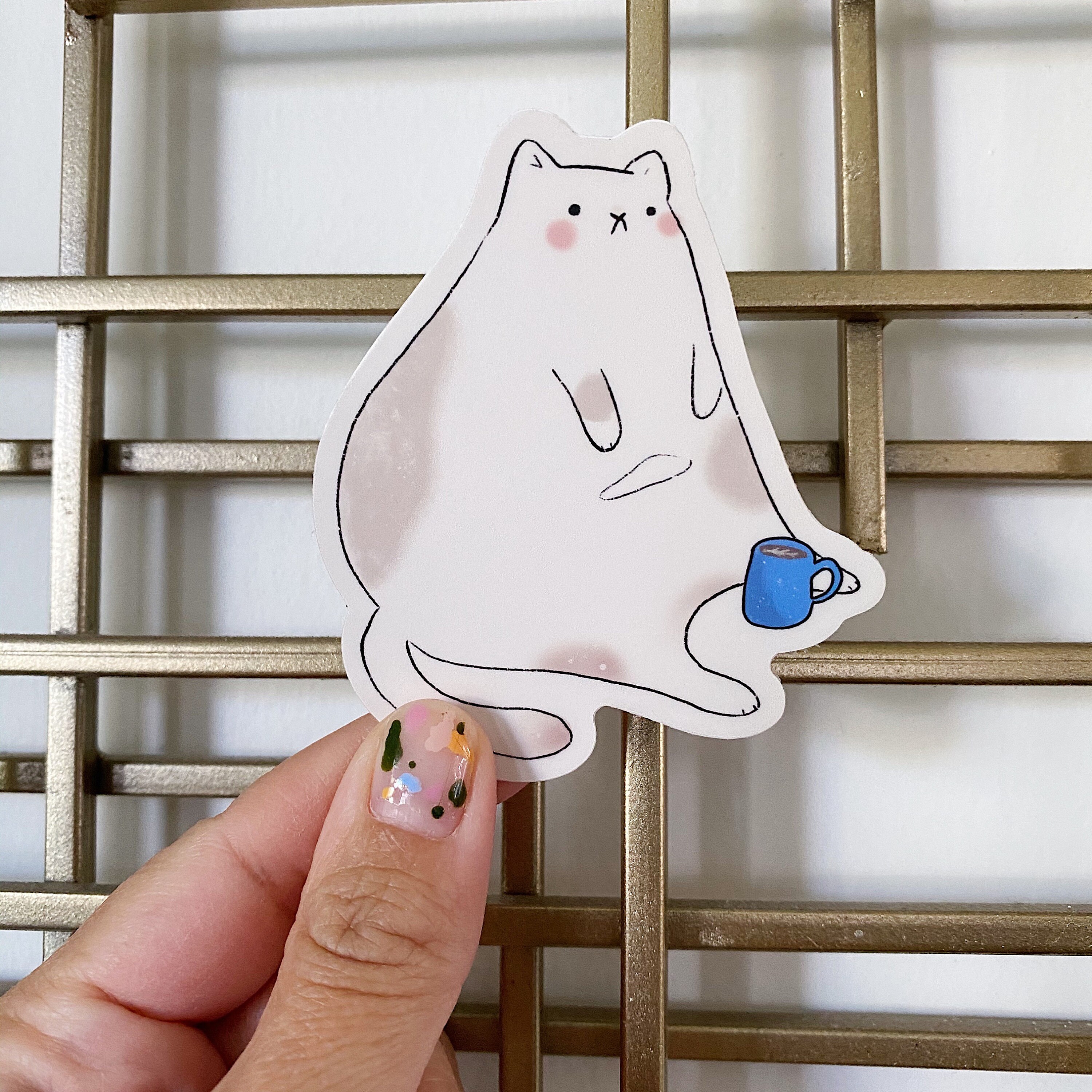 Cat and Coffee Vinyl Sticker Cats and Coffee sticker die | Etsy