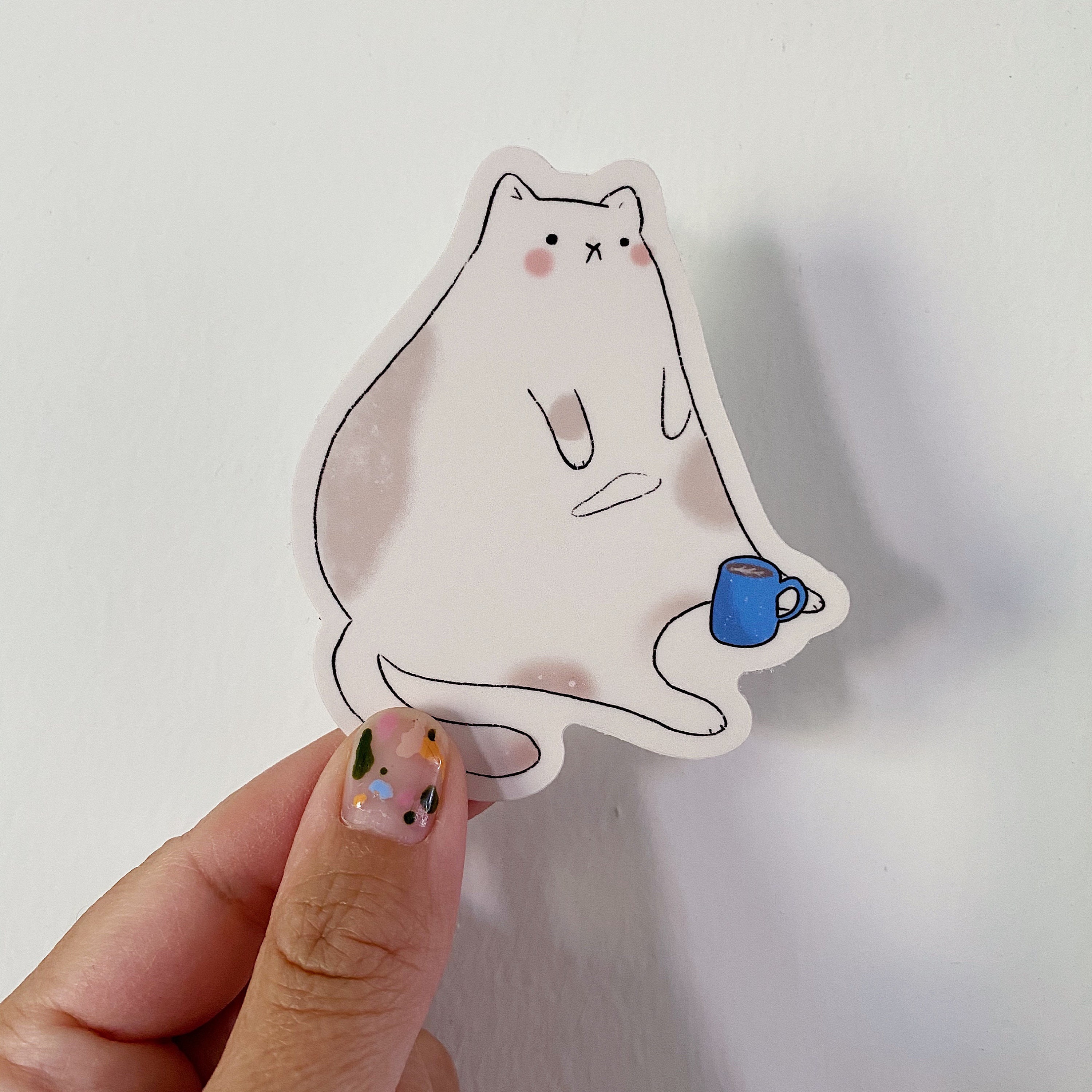 Cat and Coffee Vinyl Sticker Cats and Coffee sticker die | Etsy