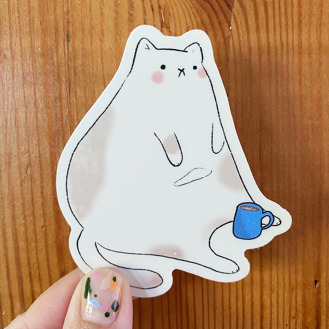 Cat and Coffee Vinyl Sticker Cats and Coffee sticker die | Etsy