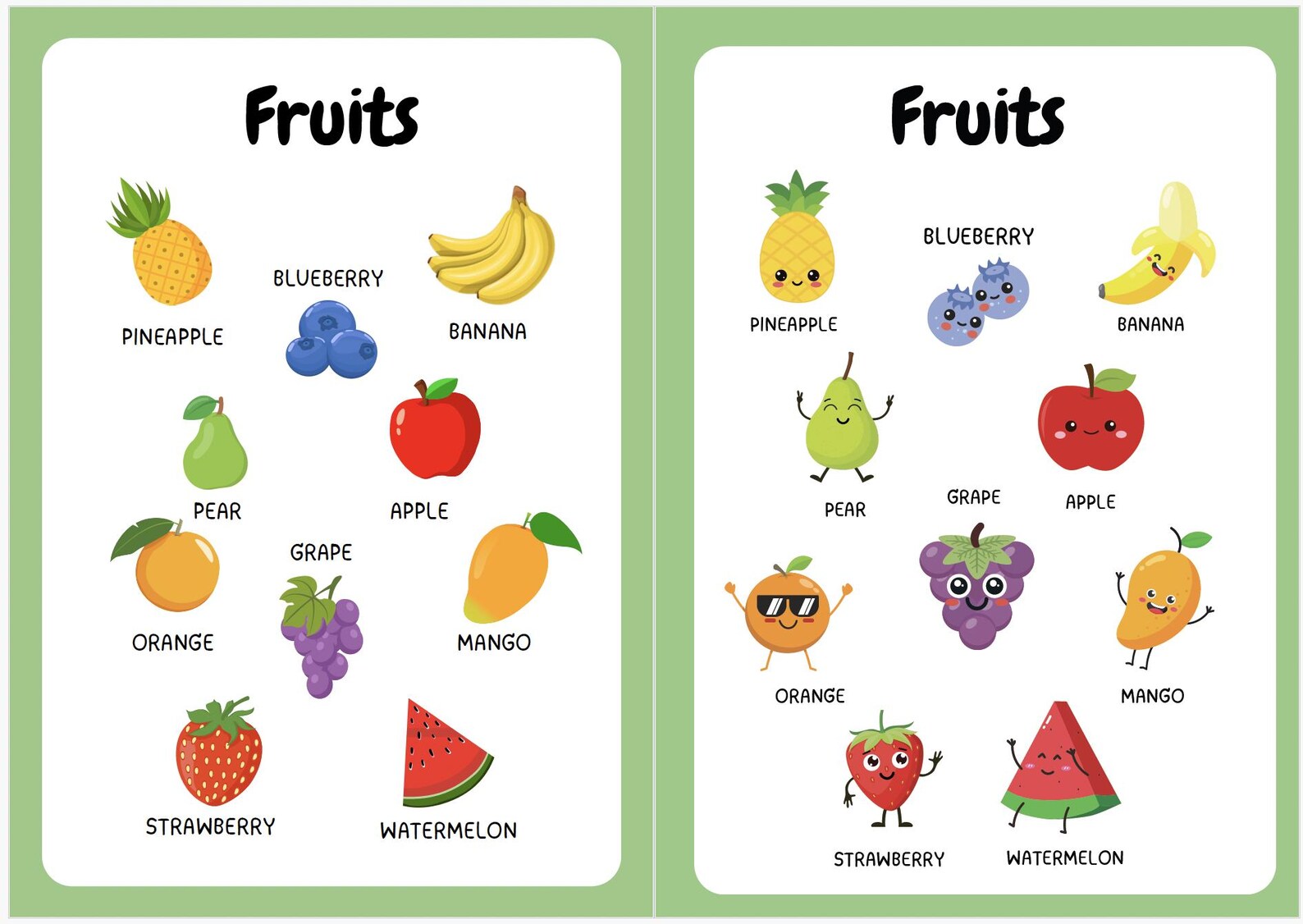Fun Fruits Educational Digital Poster for Kids - Etsy