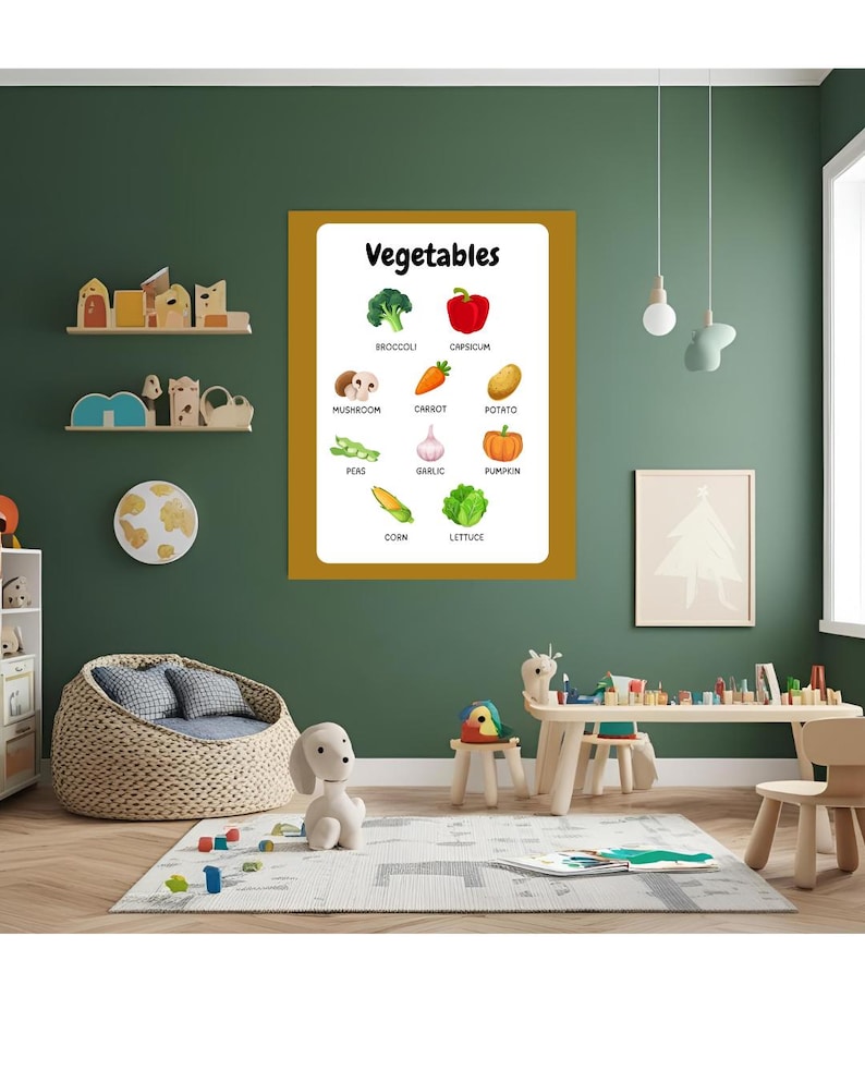 Fun Vegetables Educational Digital Poster for Kids - Etsy