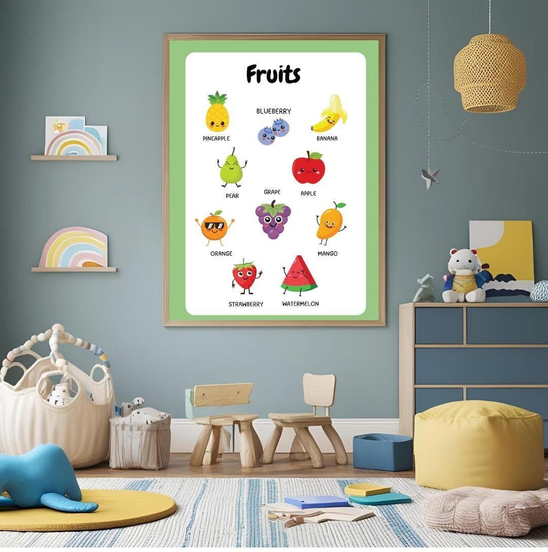 Fun Fruits Educational Digital Poster for Kids - Etsy