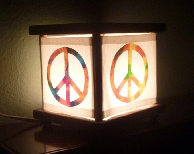 Peace Sign Lamp Tie Dye Lamp Lantern Teen Nightlight Light - Etsy