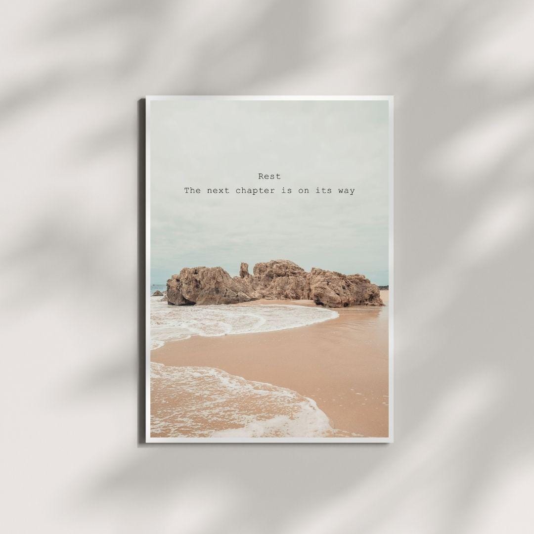 Rest – Next Chapter Quote | Digital Beach Wall Art | Calming Printable ...