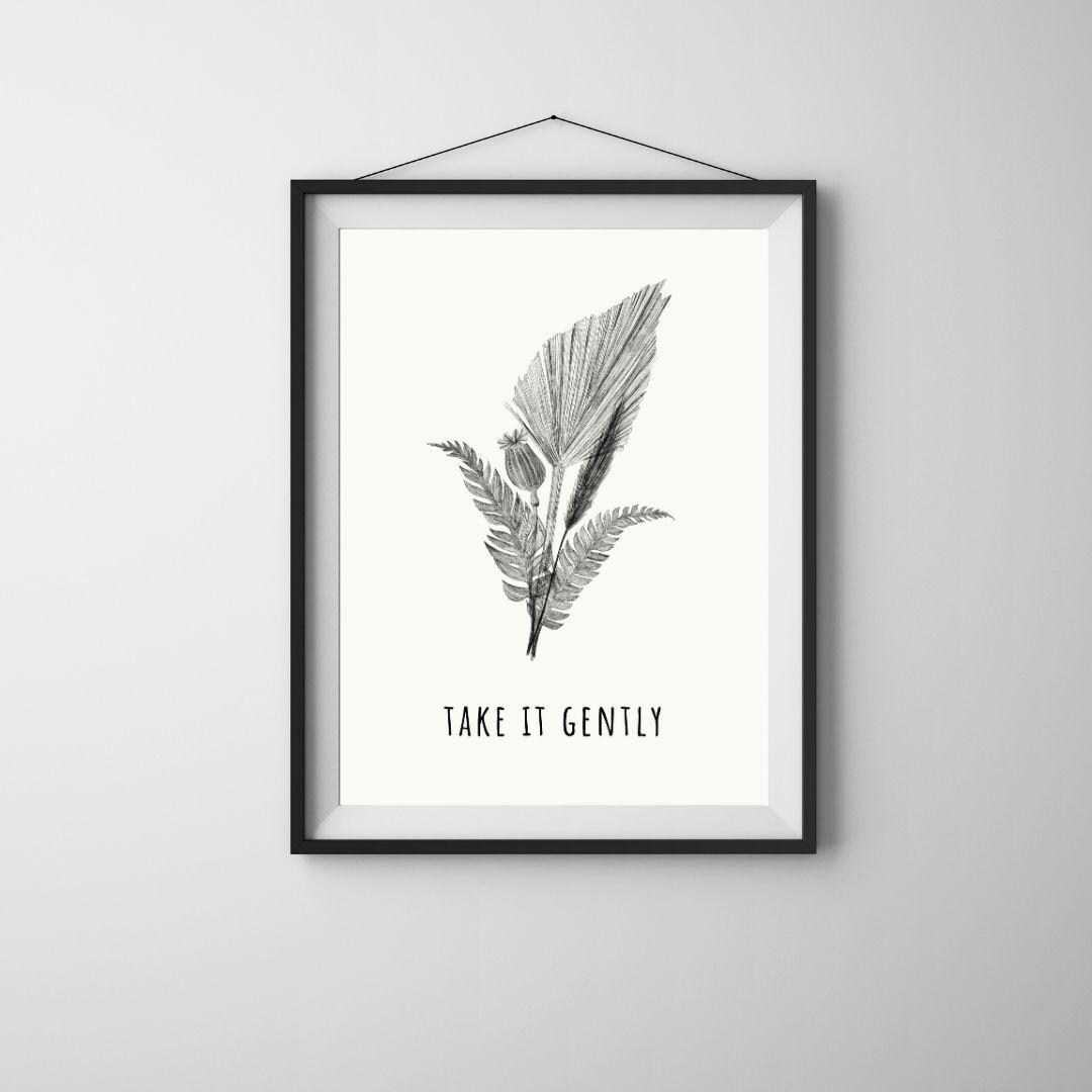 Printable Wall Art | Take It Gently Quote Poster | Minimalist ...