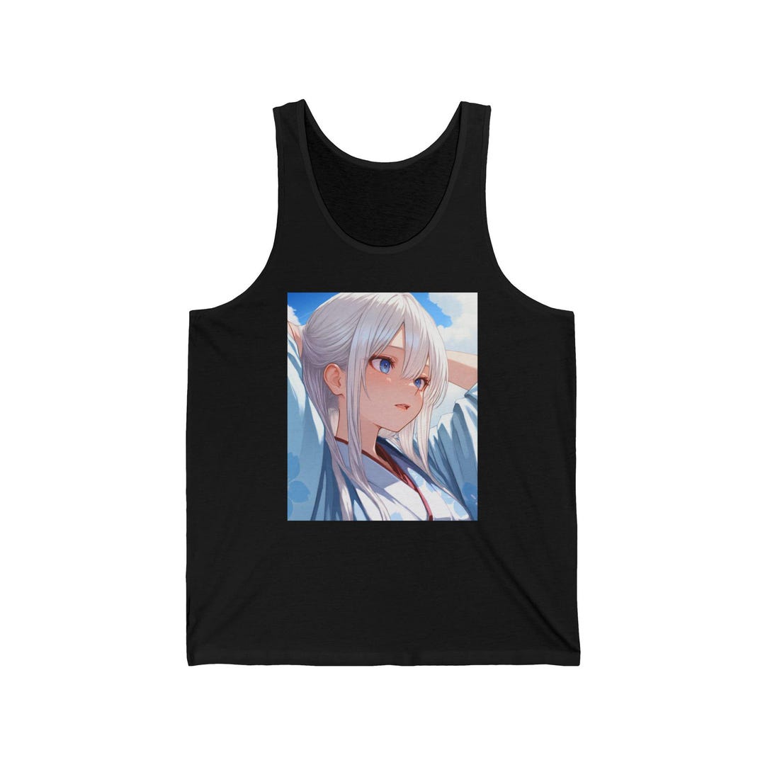 Anime Girl Graphic Unisex Tank Top, Casual Summer Tee, Cool Graphic ...