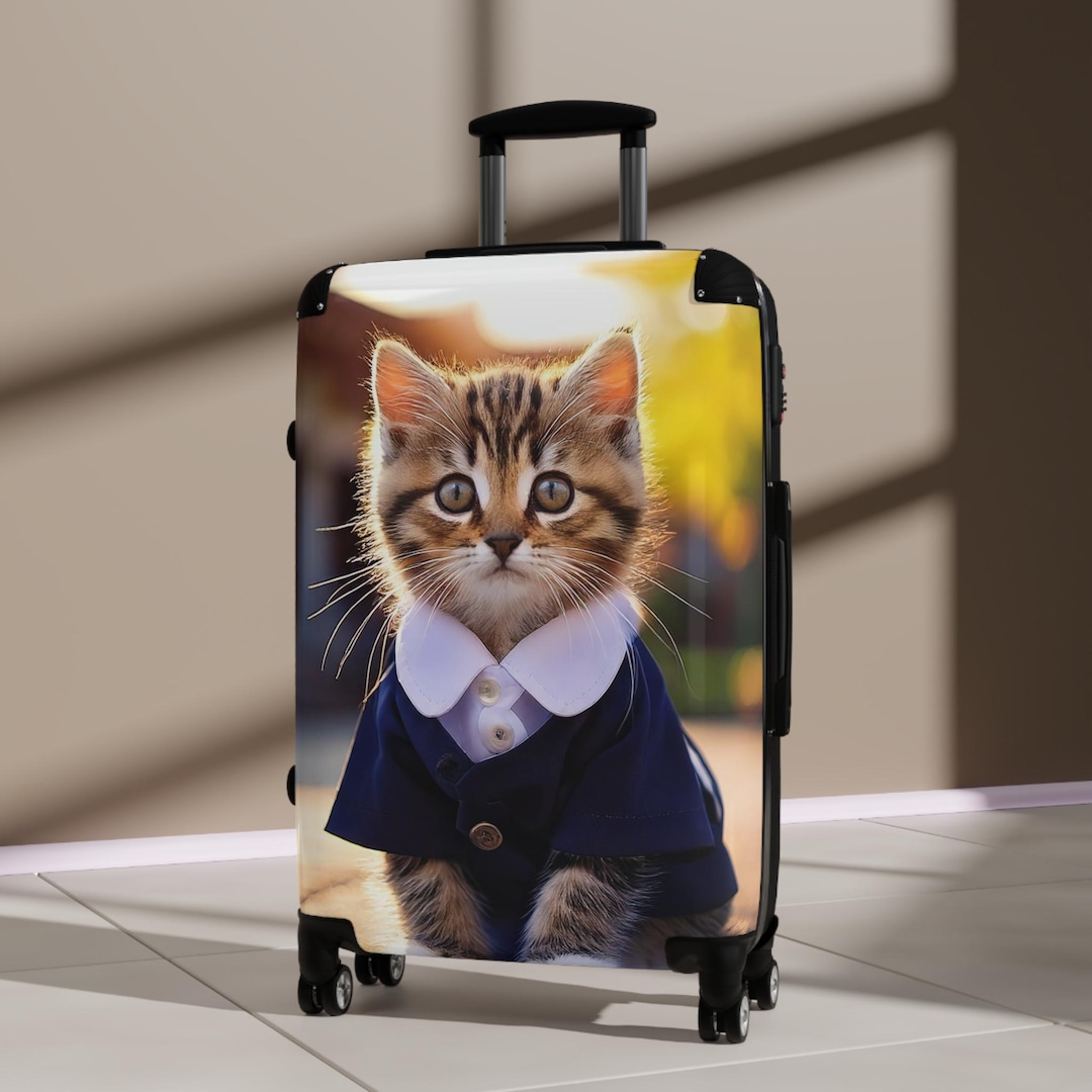Cat Suitcase - Adorable Pet Travel Luggage, Personalized Kitty Carry-on ...