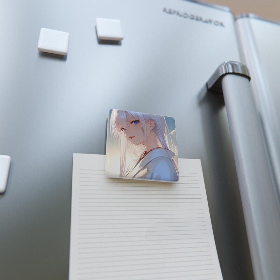 Elegant Porcelain Magnet - Anime Style Artwork, Decorative Fridge ...