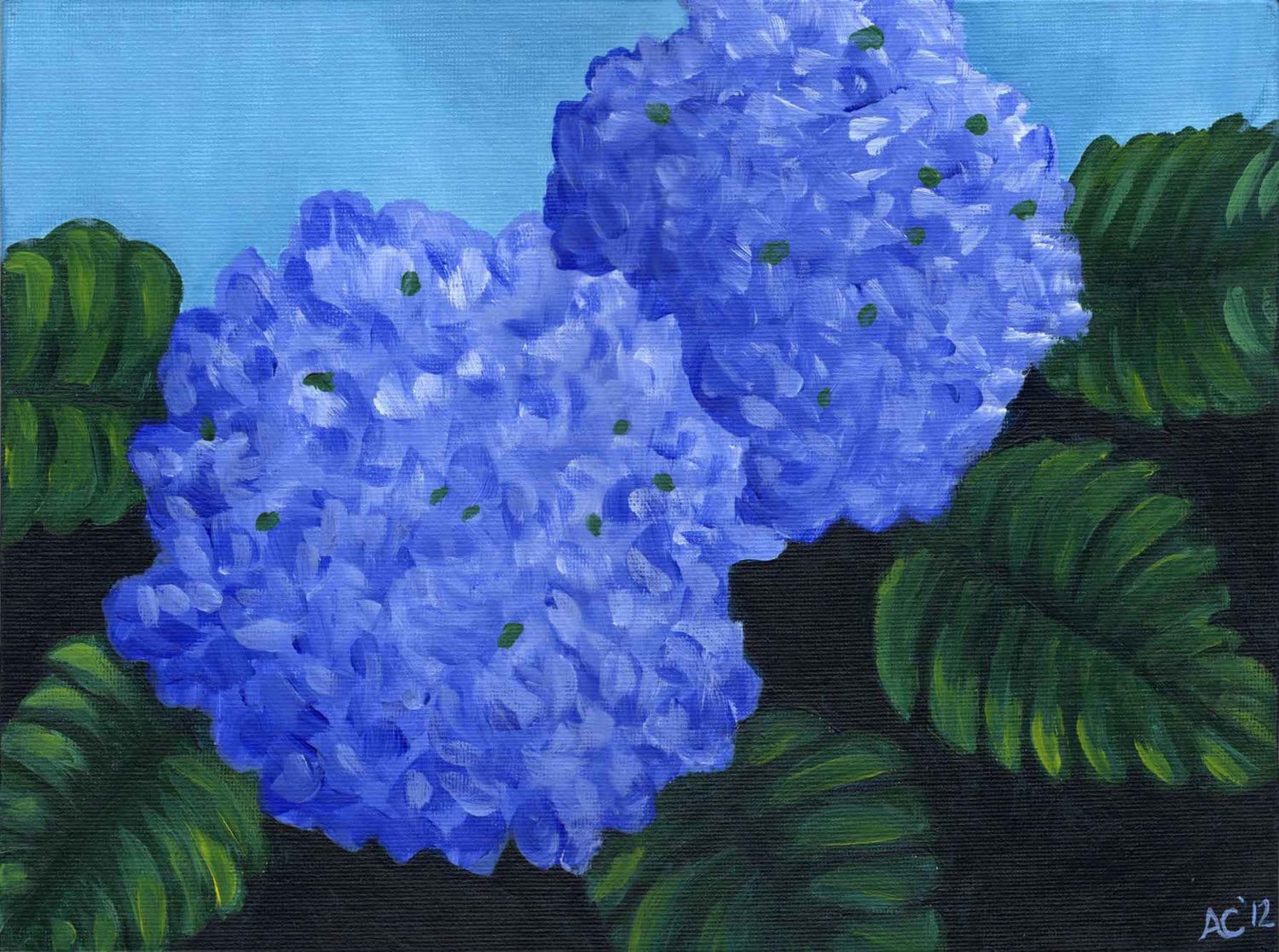 Hydrangeas Acrylic Floral Painting - Etsy