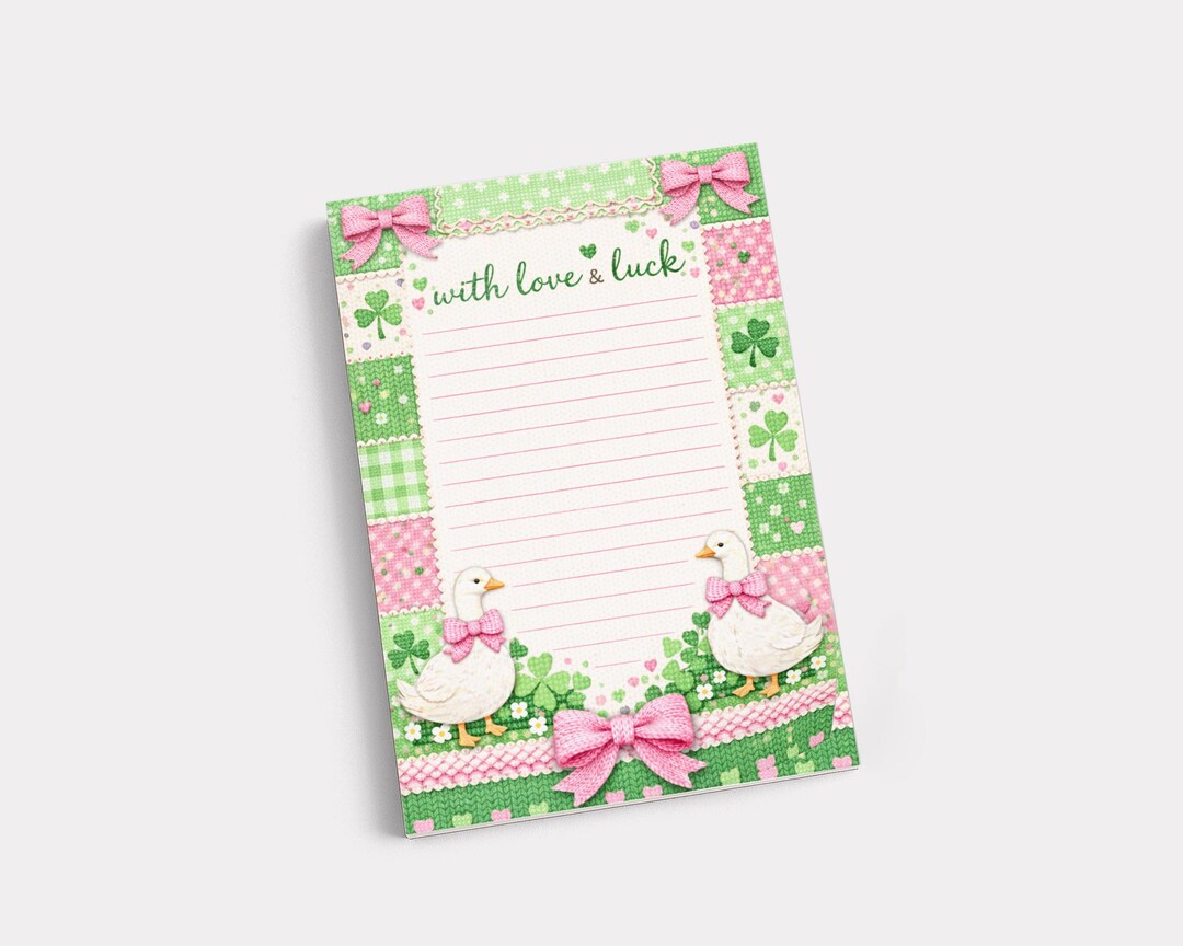 St Patrick Day Notepad Lined Paper Writing Pad Desk Organization Office ...
