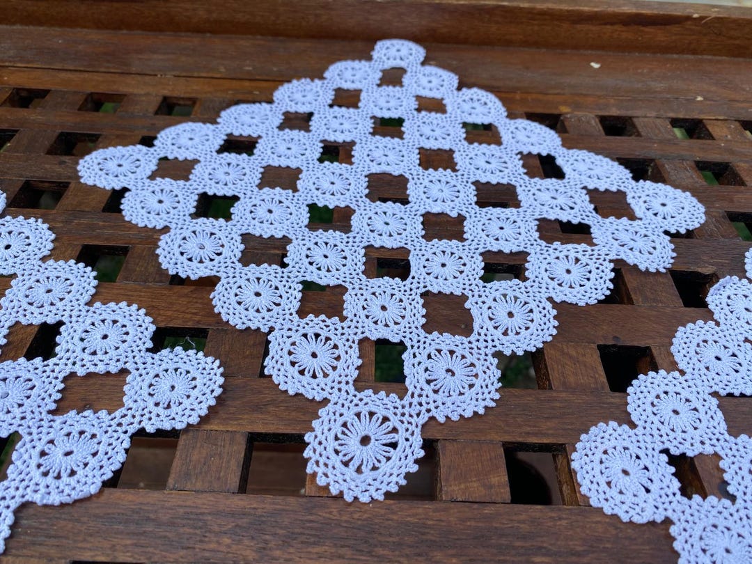 Handmade Cotton Lace Napkins – Vintage 1980s Doily Set – Shabby Chic ...
