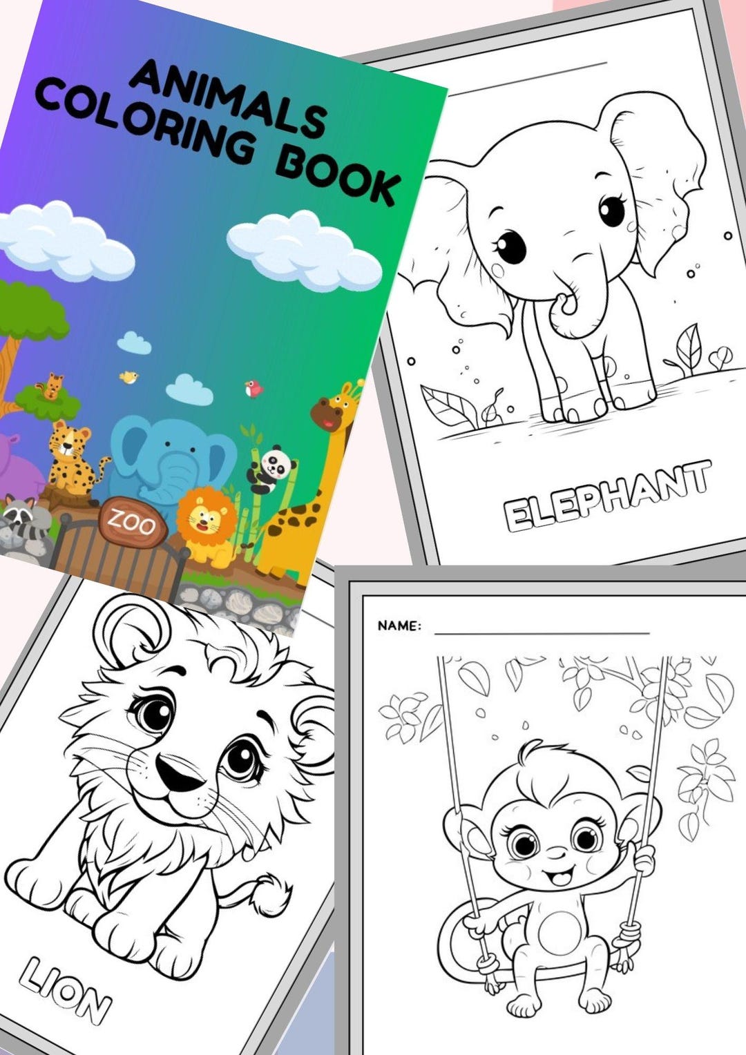 20 Page Printable Animal Coloring Worksheet - Etsy