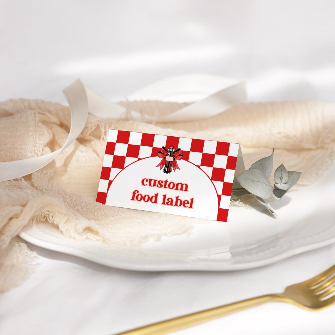 Folding Food Tent Sign Template, Buffet Label, Customizable Digital ...