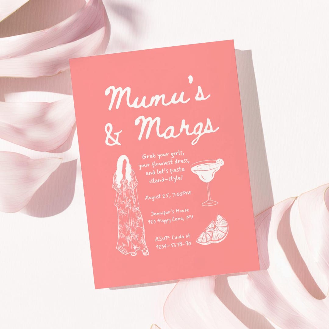 Mumu and Margarita Party Invitation, Editable Digital Invite for Girls ...