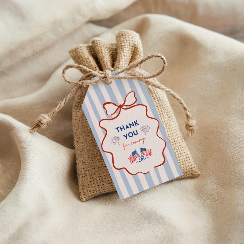 All American Baby Shower Favor Tags: Rectangle Patriotic 4th of July ...
