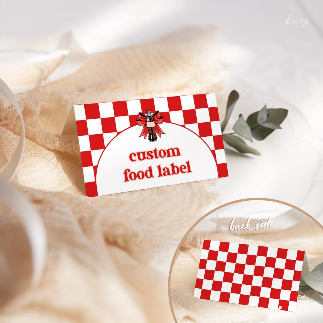 Folding Food Tent Sign Template, Buffet Label, Customizable Digital ...