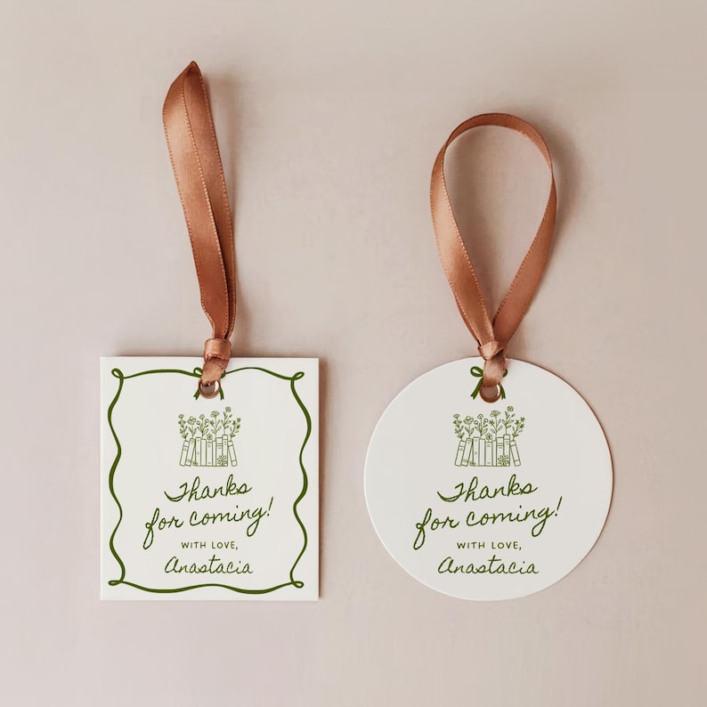 A New Chapter Begins Round and Square Favor Tag, Cute Baby Shower ...