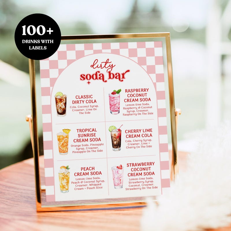 Dirty Soda Bar Menu Baby - Etsy UK