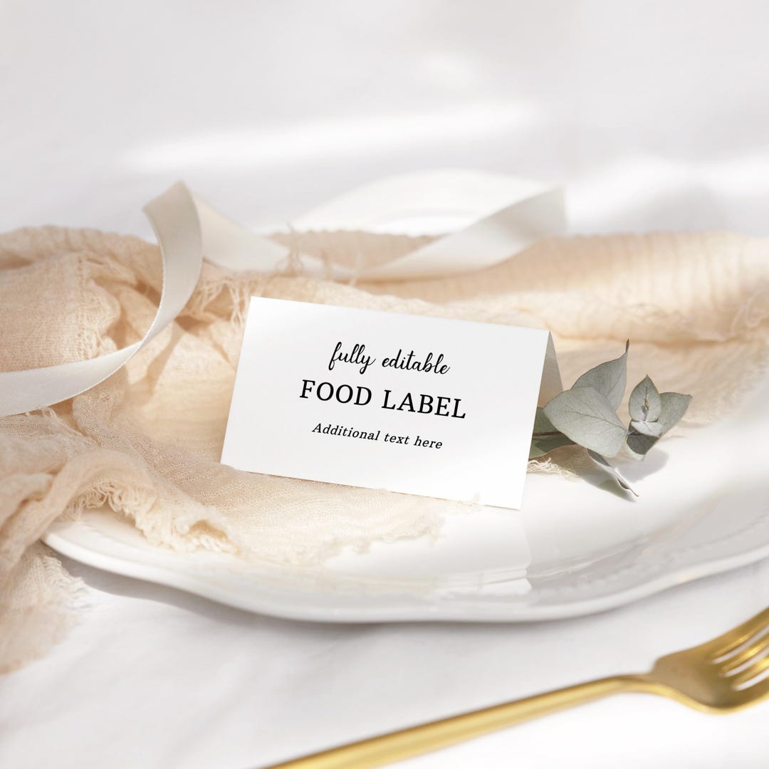 Fully Editable Food Label Card Template for Boy or Girl Christening ...