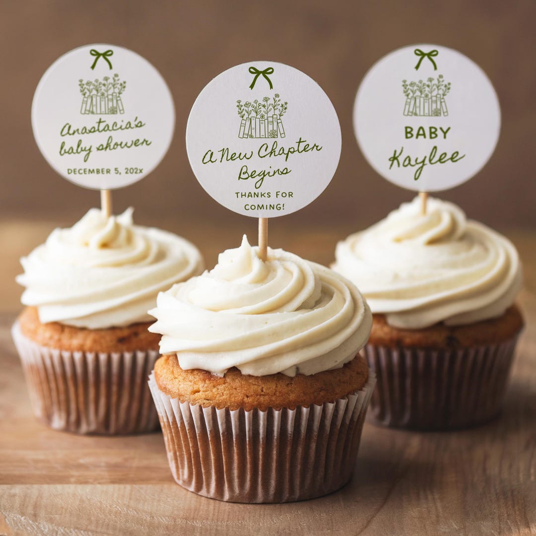 A New Chapter Begins Cupcake Topper Template: Storybook Theme, Cute ...