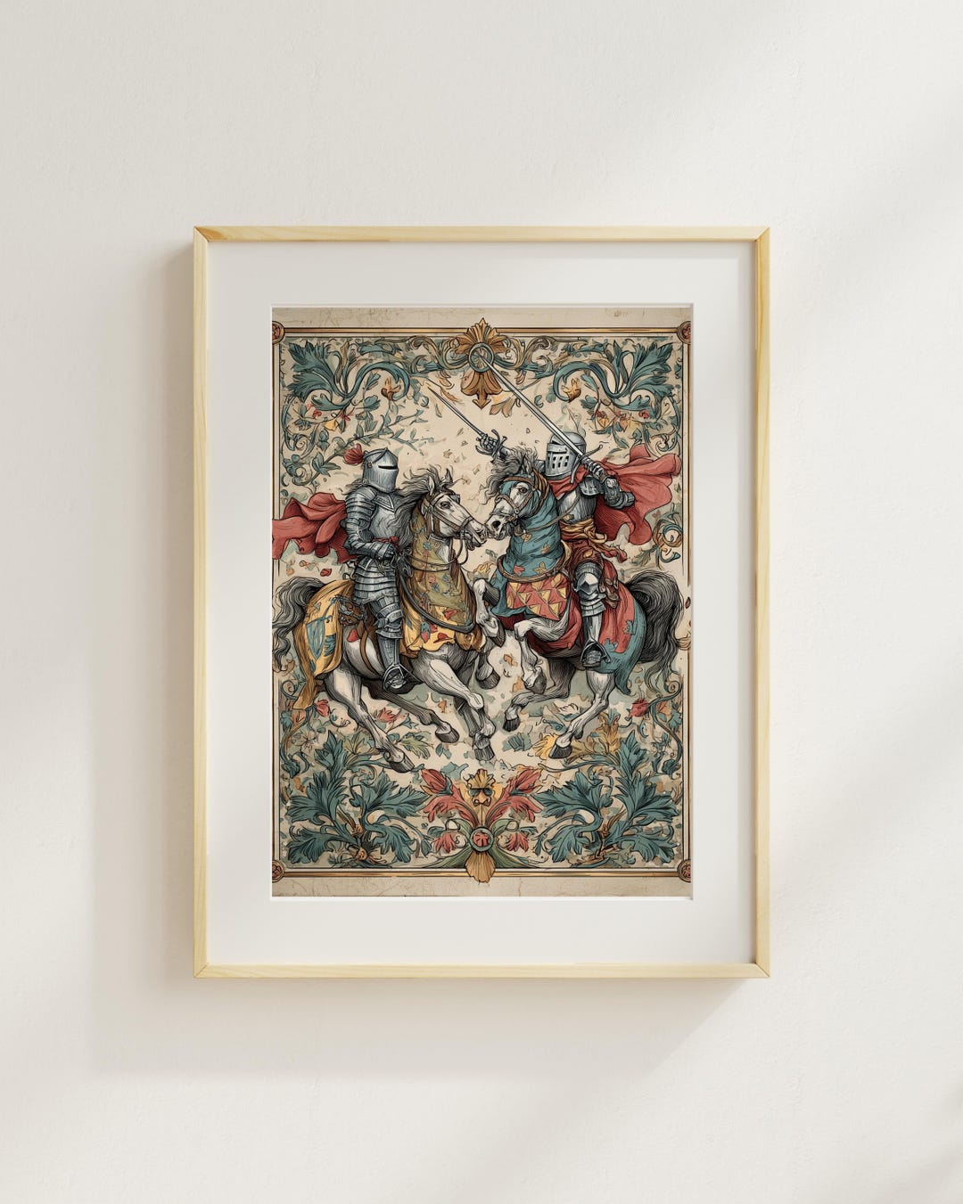 Knight in Battle - Medieval Tapestry, Knights Armor, Vintage Bathroom ...