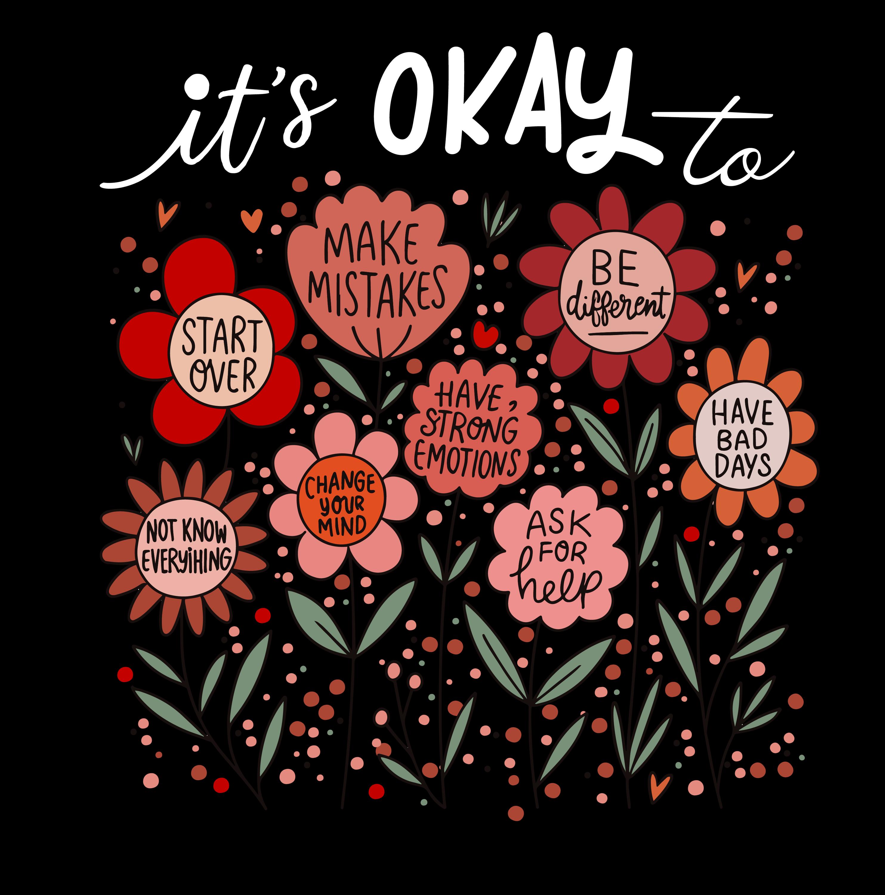It's Okay to Boho Floral Png, Flowers Png, Motivational Png ...
