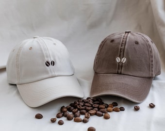 Coffee Bean Embroidered Hat - Etsy