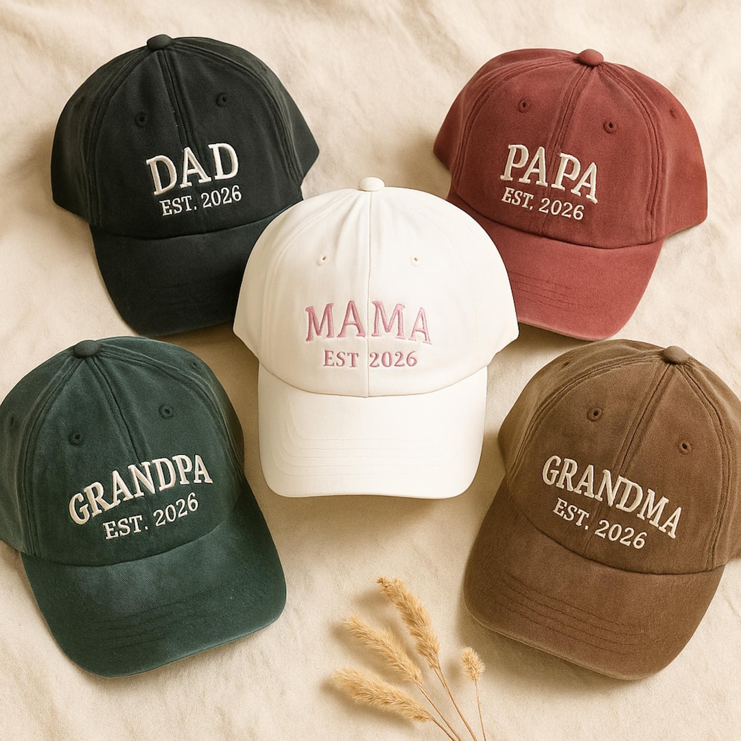 Custom Embroidered Baseball Cap, Personalized Gift, New Parent - Etsy