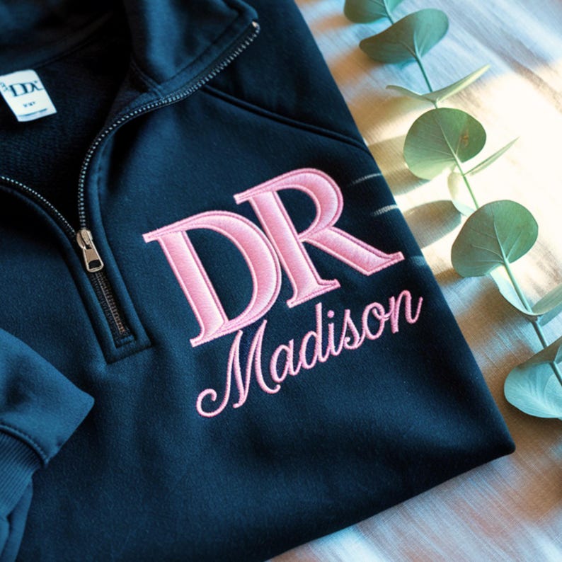 Embroidered Doctor Quarter Zip Sweatshirt: Personalized Medical Gift - Etsy
