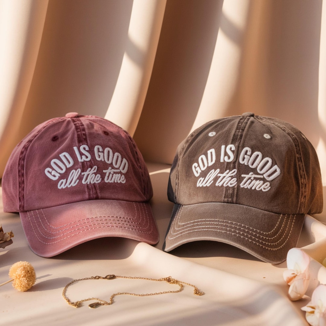 God is Good Embroidered Cotton Baseball Cap, Religious Christian Hat - Etsy