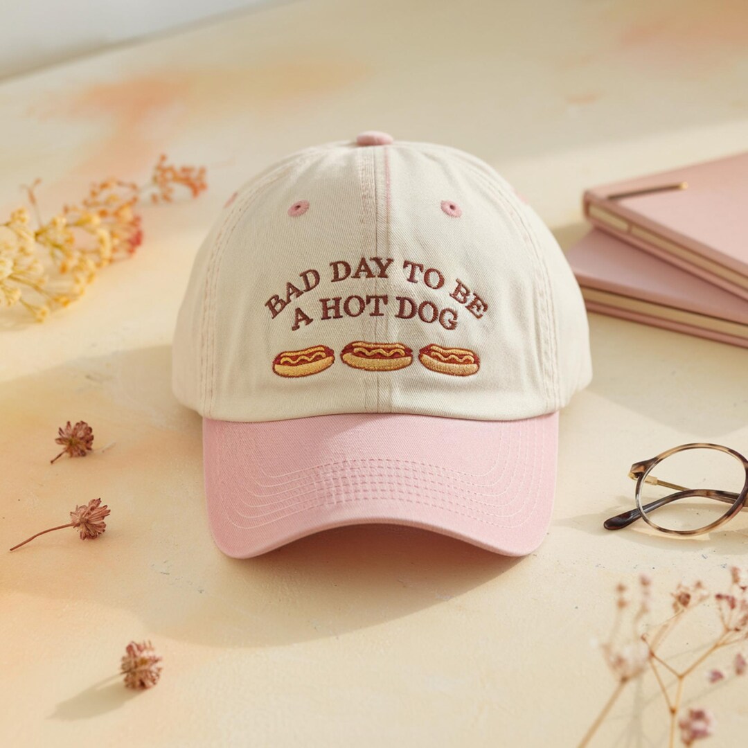Bad Day to Be a Hot Dog Embroidered Trucker Hat, Funny Retro Hotdog ...