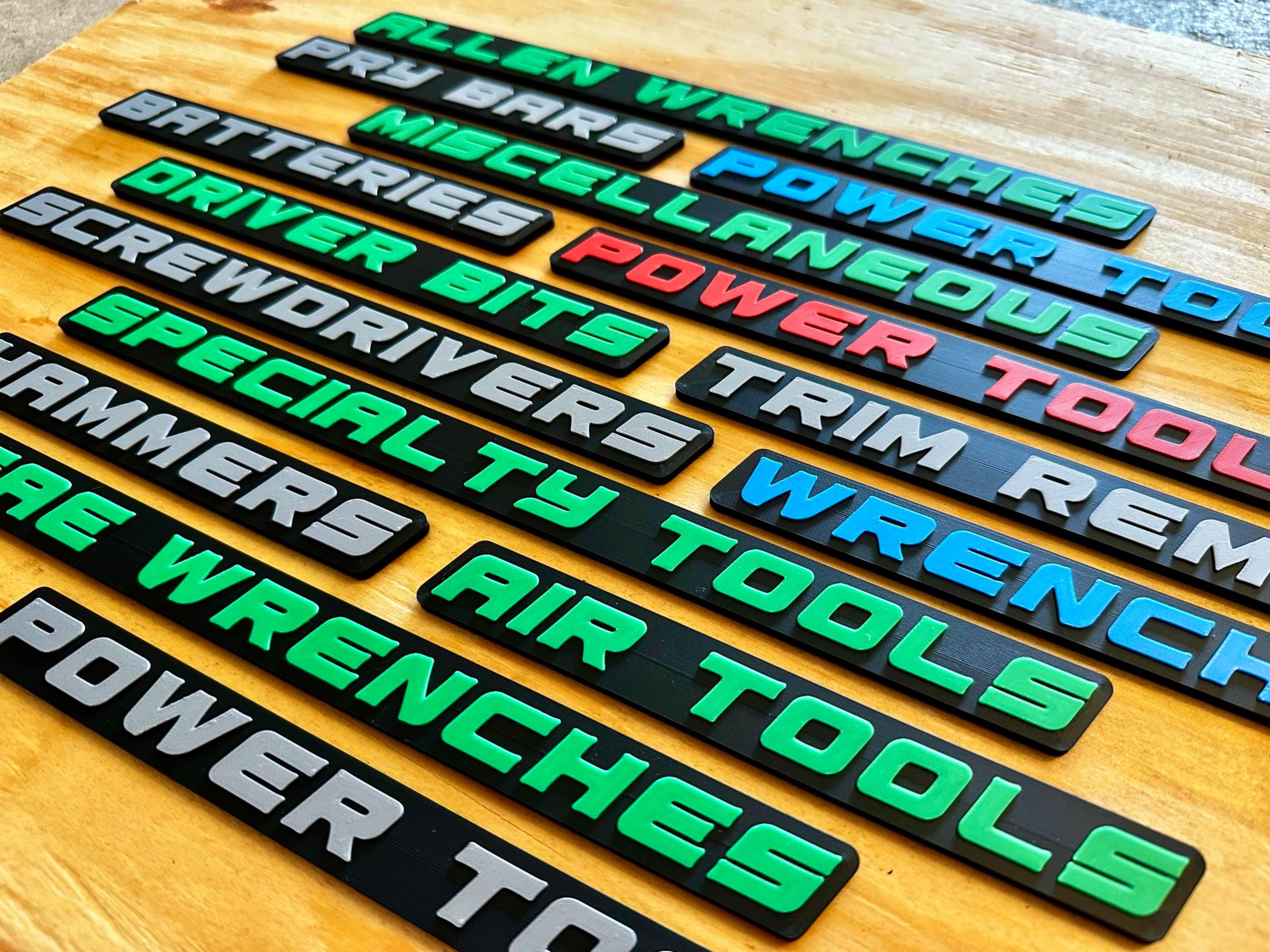 Custom Magnetic Toolbox Labels | Personalized Tool Drawer Tags | Emblem ...