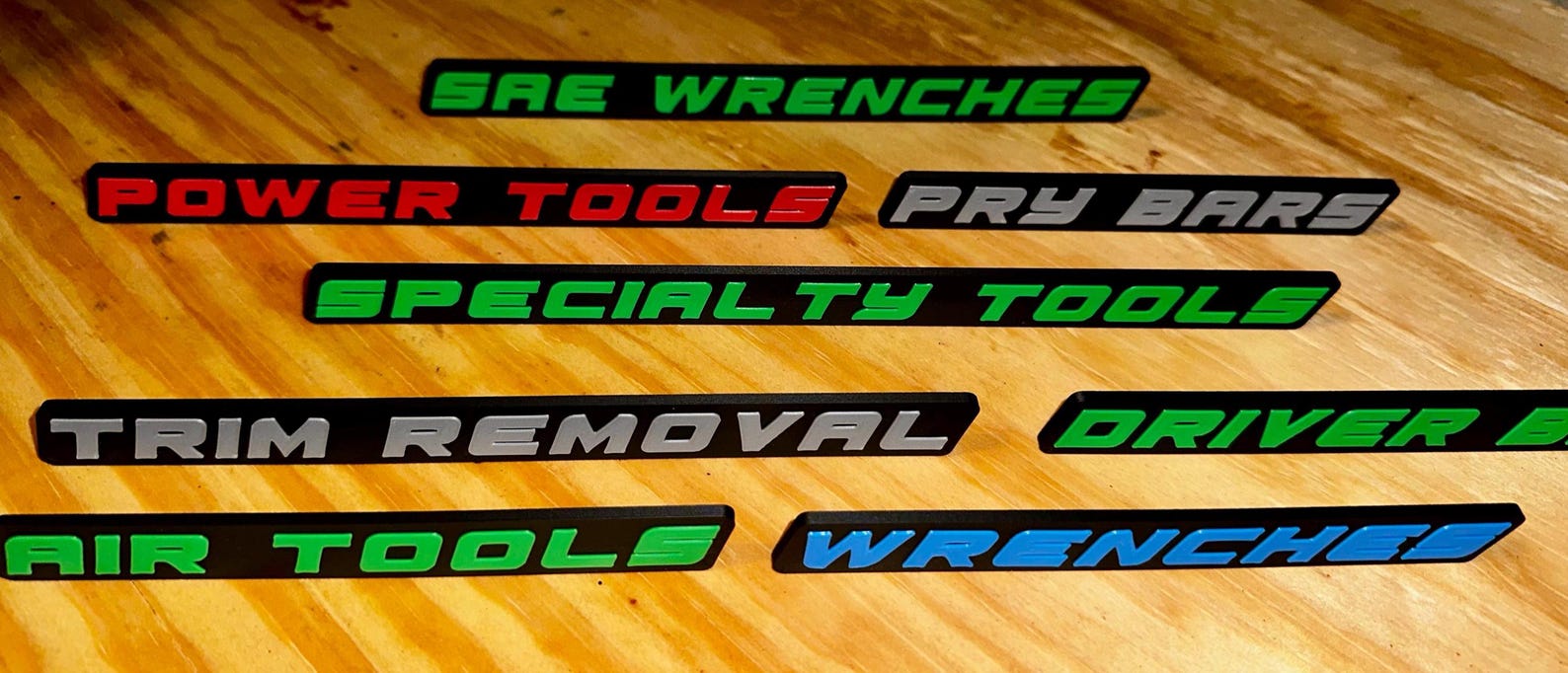 Custom Magnetic Toolbox Labels | Personalized Tool Drawer Tags | Emblem ...